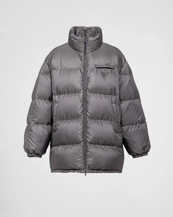Prada Oversized Re-Nylon Down Jacket - Iron Gray | Editorialist